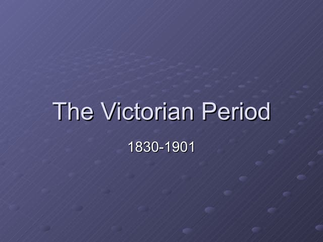 The Victorian Period- English Literature | PPTX