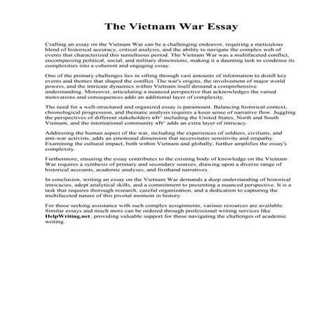 The Vietnam War Essay.pdf | Homework and Study | Education
