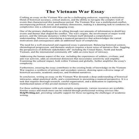 The Vietnam War Essay | PDF