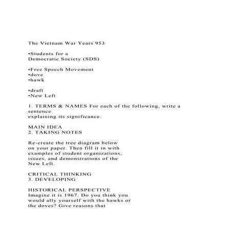 The Vietnam War Years 953•Students for a Democratic Soci.docx