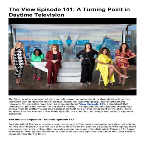 The View Episode 141_ A Turning Point in Daytime Television.docx