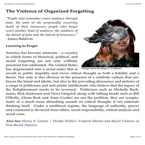 The violence of organized forgetting | PDF