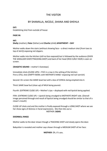 The Visitor Script One Pdf