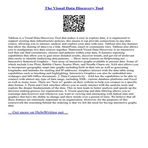 The Visual Data Discovery Tool | PDF
