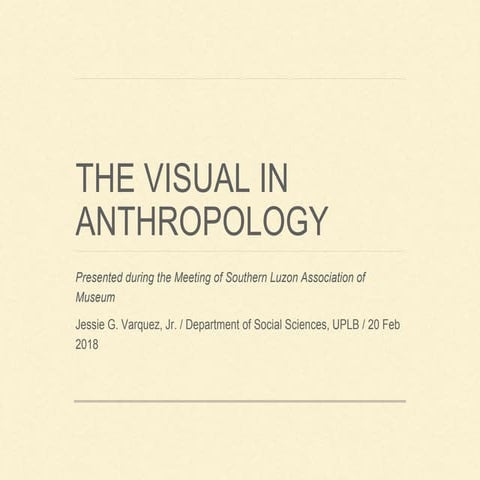 The Visual in Anthropology | PPTX