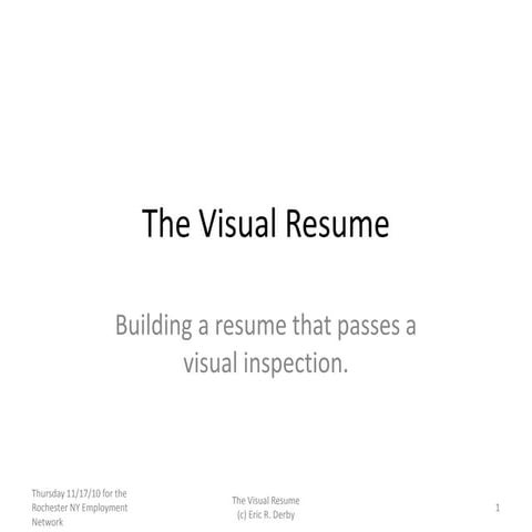 The Visual Resume | PPT