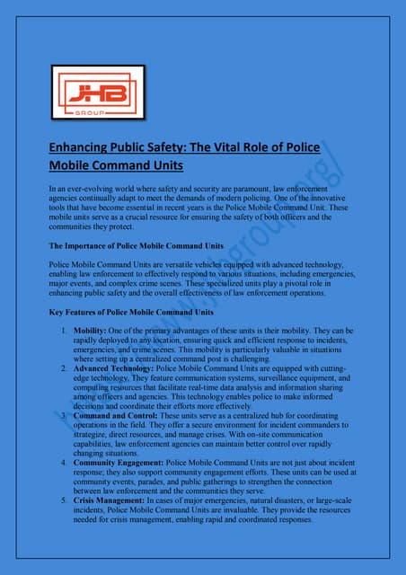 Different Field Applications of Mobile Command Centers | PDF