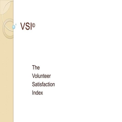 VSI: The Volunteer Satisfaction Index - Unique Measurement for the ...
