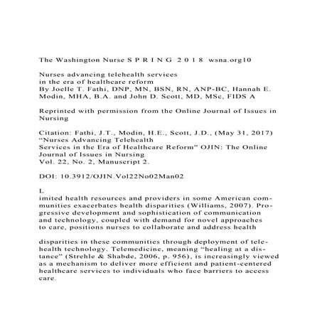 The Washington Nurse S P R I N G 2 0 1 8 wsna.org10Nurse.docx
