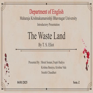 The Waste Land - Introductory presentation | PPTX