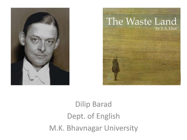 5 parts of The Waste Land By T.S. Eliot. | PPTX