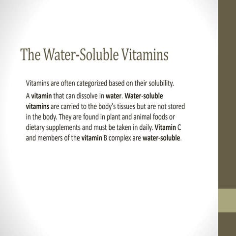 Water soluble vitamins | PPT