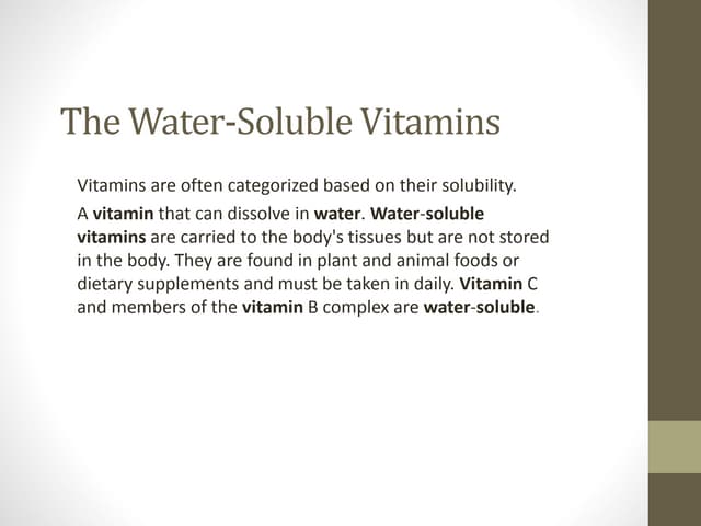 Water soluble vitamins | PPT