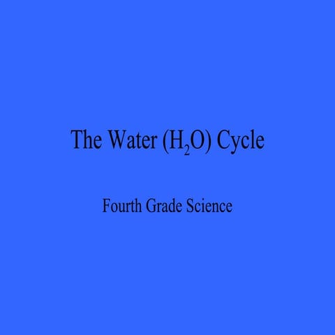 The water cycle (science) | PPT