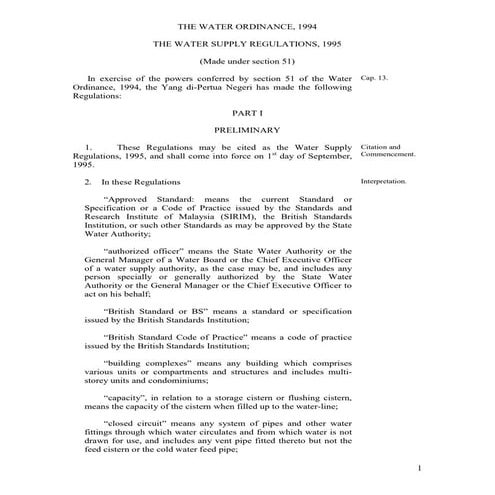 The water supply regulations 1995 | PDF