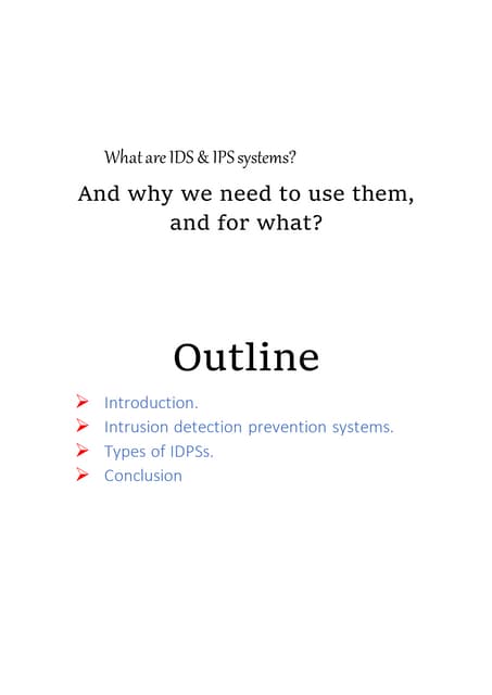 Intrusion detection system ppt | PPT