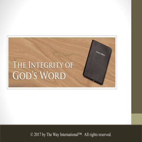 The Integrity of God’s Word | PPTX
