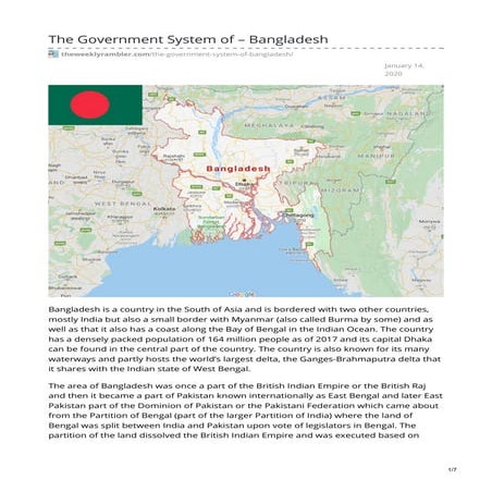 The Government System of Bangladesh | PDF
