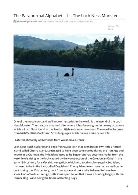 Loch ness monster presentation | PPTX