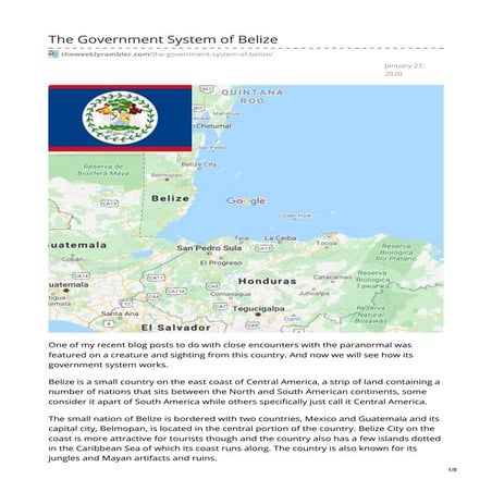The Government System of Belize | PDF