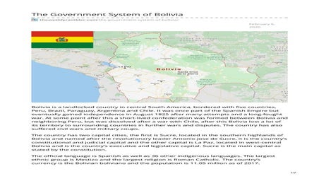 Bolivian Government Structure