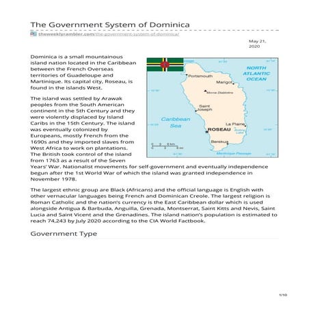 The Government System of Dominica | PDF