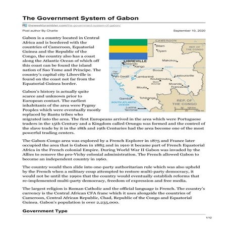 The Government System of Gabon | PDF