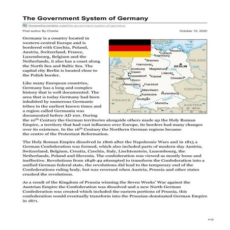 The Government System of Germany | PDF