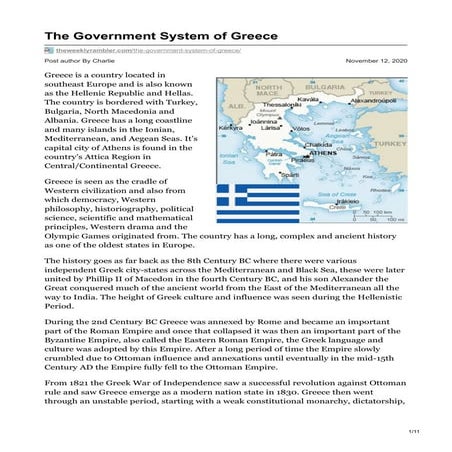 The Government System of Greece | PDF
