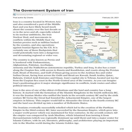 The Government System of Iran | PDF