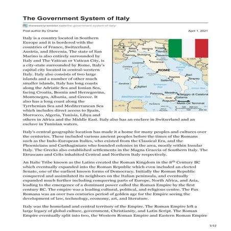 The Government system of Italy | PDF