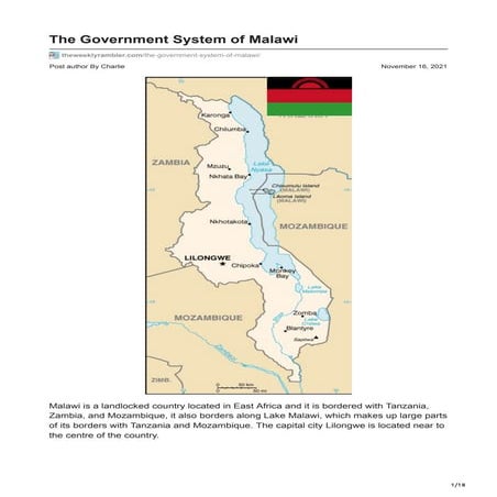 The Government system of Malawi | PDF