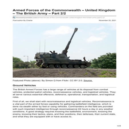 Armed Forces of the Commonwealth - United Kingdom - The British Army ...