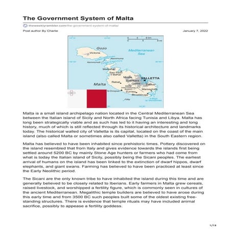 The Government System of Malta | PDF