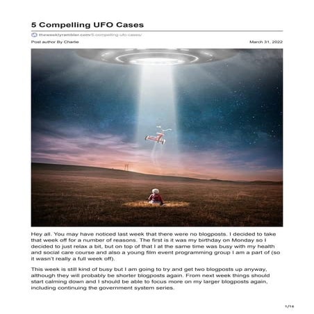 5 Compelling UFO Cases | PDF
