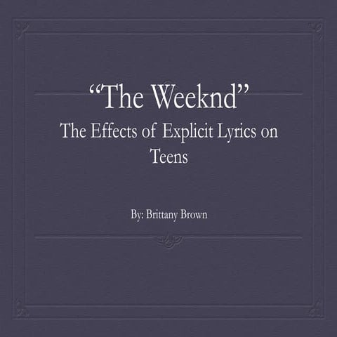 The Weeknd Rough Draft | PPT