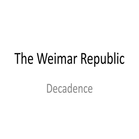 The weimar republic power point | PPTX
