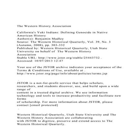 The Western History AssociationCalifornias Yuki Indians .docx