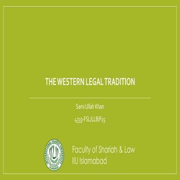 The western legal tradition | PPTX