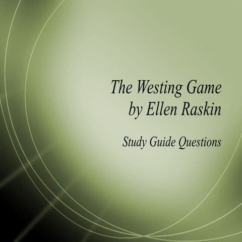 The Westing Game Chapter Questions | PPT