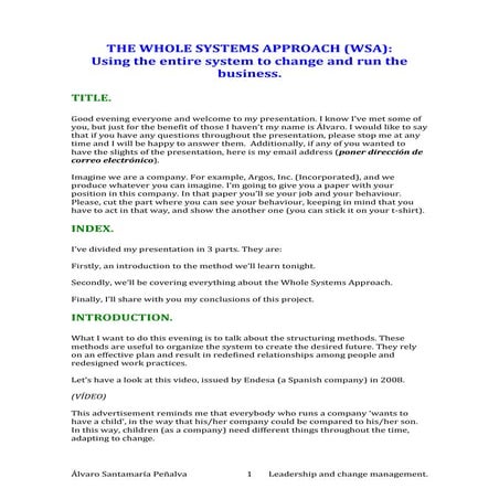 The whole systems approach (wsa) | DOCX