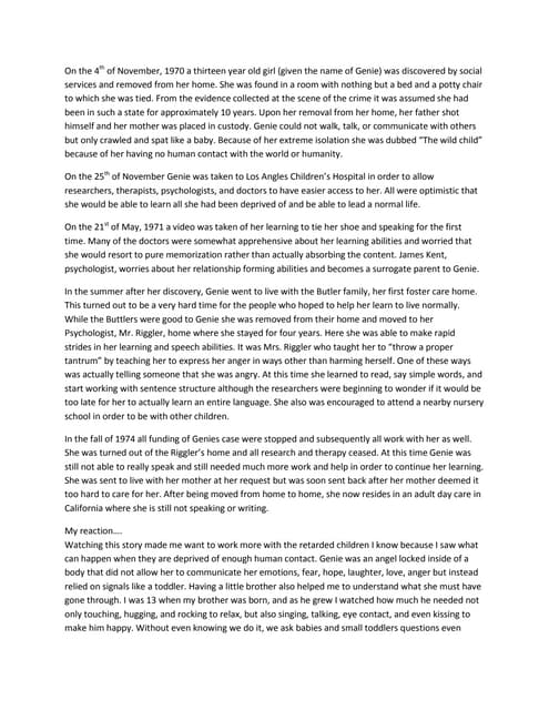 Genie (The Secret of the Wild Child). | PPTX