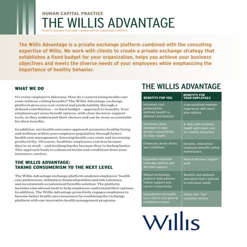 Willis - Human Capital Practice Brochure | PDF