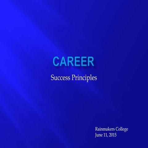 Career Success Principles | PPTX
