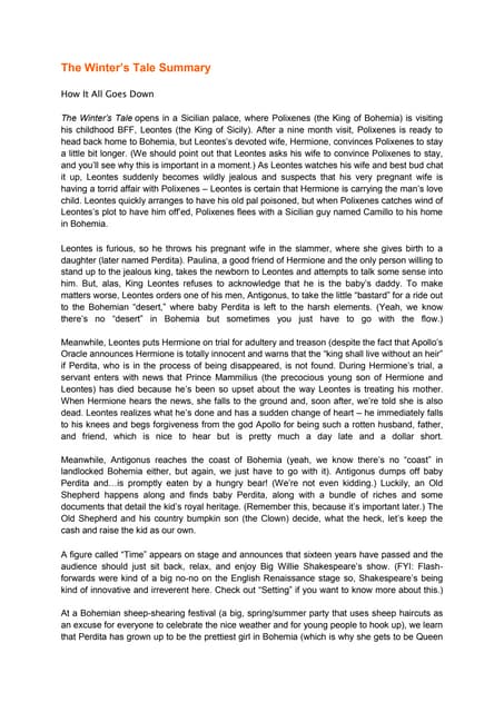 A winter’s tale presentation | PPTX