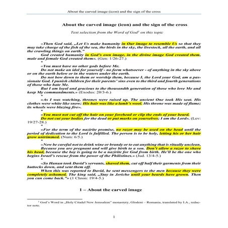 The Word of God about the graven image (icon) and the sign of the cross ...