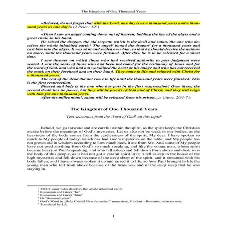 The Word of God about the kingdom of one thousand years | PDF