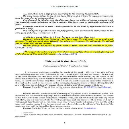 The Word of God about the river of life | PDF