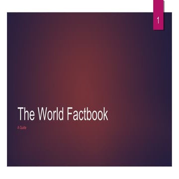 How to Use the CIA World Factbook | PPTX