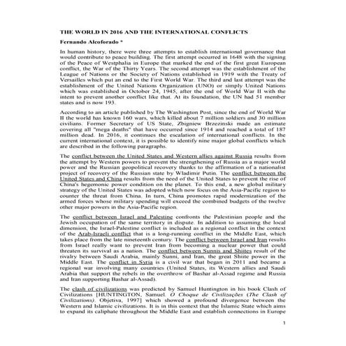 The world in 2016 and the international conflicts | PDF